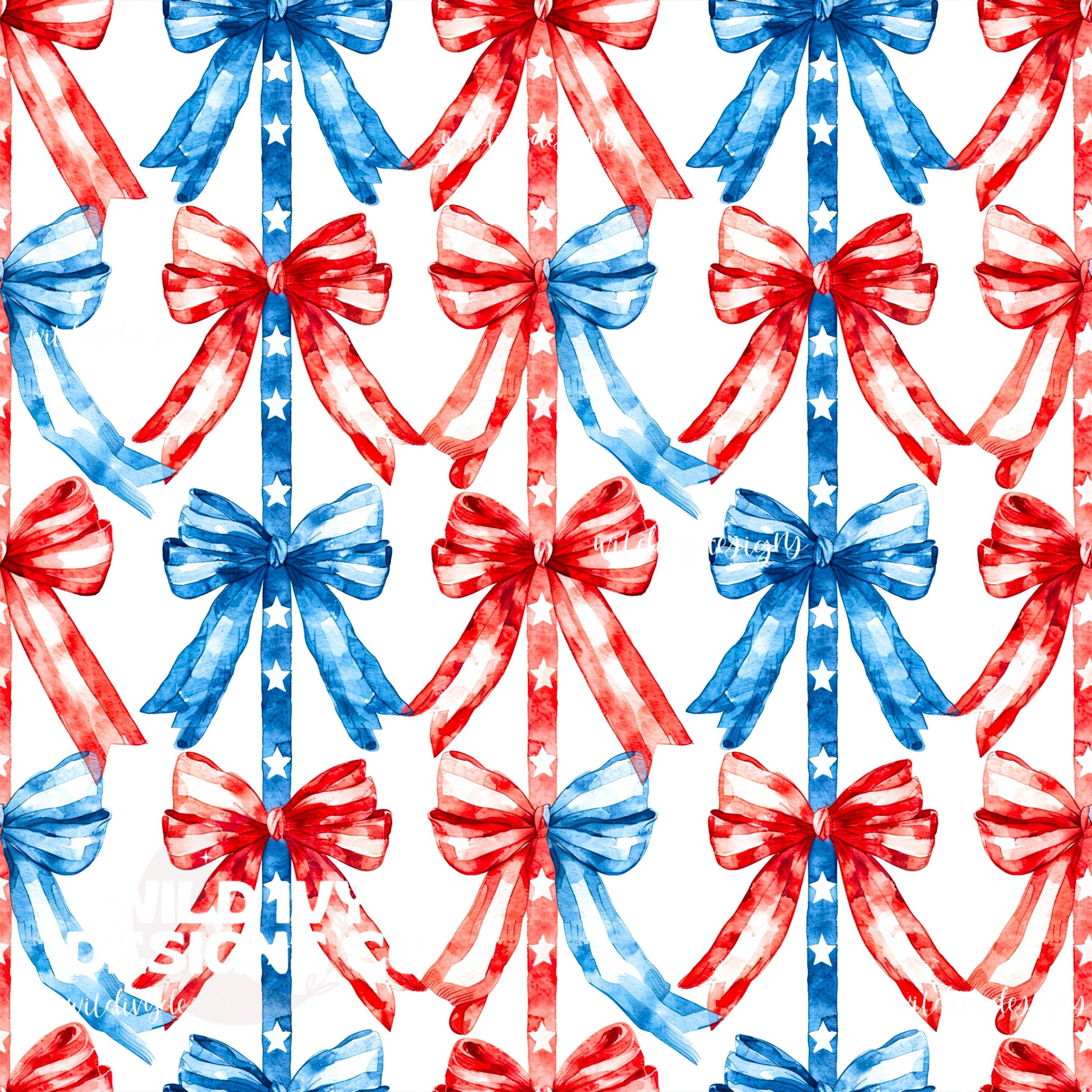 Watercolor Vintage Coquette RWB Bow Stripes – Wildivydesignsco Watercolor Vintage Coquette RWB Bow Stripes – Wildivydesignsco