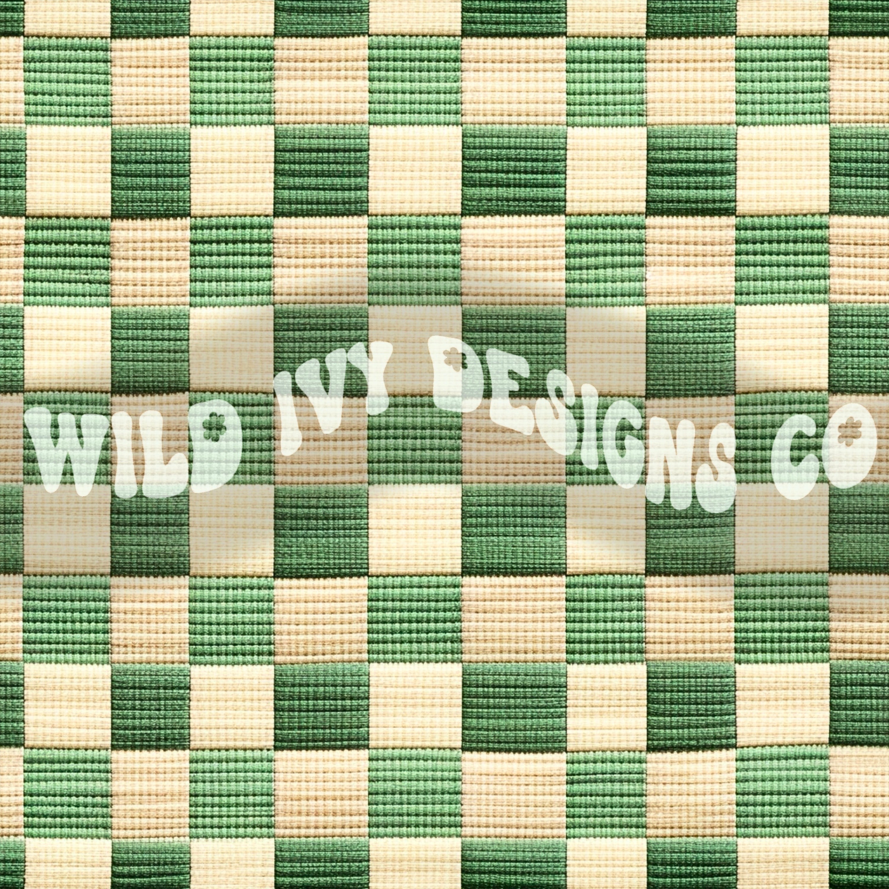 Green Checkered Embroidery Pattern – Wildivydesignsco